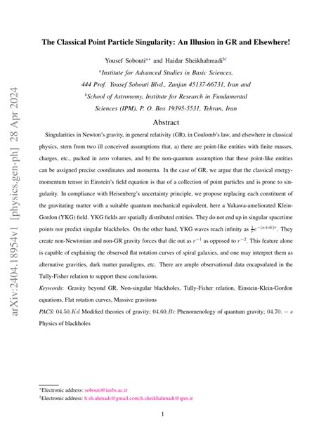 Pdf The Classical Point Particle Singularity An Illusion In Gr And Elsewhere