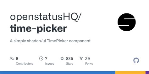Github Openstatushqtime Picker A Simple Shadcnui Timepicker Component