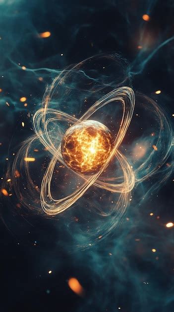 Energy Transformation Represented With Atomic Detail Premium Ai