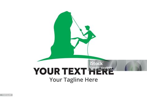 모험 등반 독특한 간단한 로고 창조적 인 디자인으로 플랫 스타일 컬러와 플랫 스타일의 등산객 크리에이티브 간단한 로고 크리에이티브 디자인 개념에 대한 스톡 벡터 아트 및