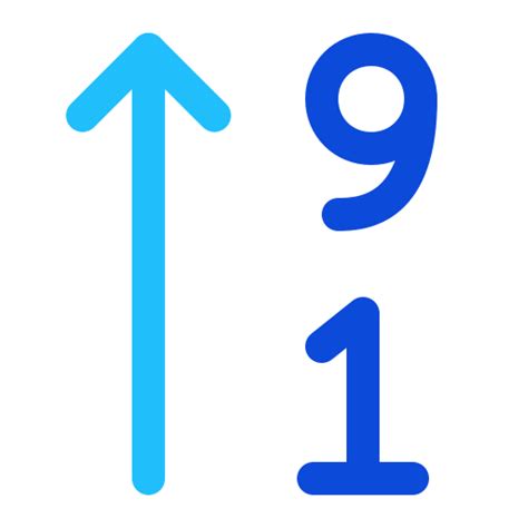 Asc Numeric Sorting Icon Download On Iconfinder