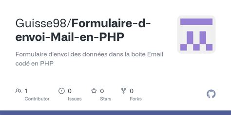 Github Guisse98formulaire D Envoi Mail En Php Formulaire Denvoi
