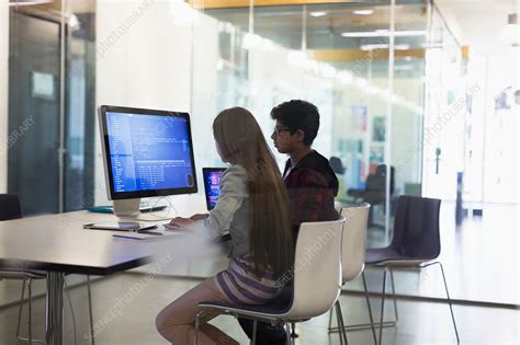 Students Programming At Computer Stock Image F0201741 Science