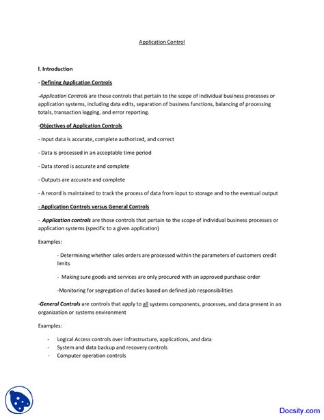 Application Control Resource Management Lecture Notes Docsity