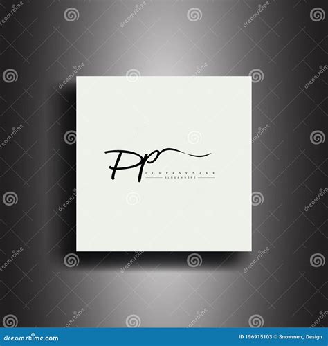 PP Signature Style Monogram Calligraphic Lettering Icon And Handwriting Vector Art Stock Vector