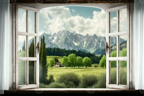 landscape nature view background view from window ai generated
