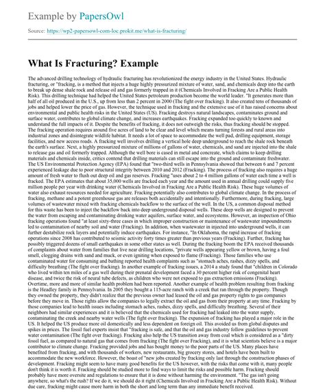 What Is Fracturing Free Essay Example