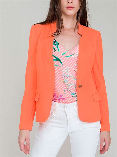 Ripley Blazer Io Liso Cuello Mao Abierto