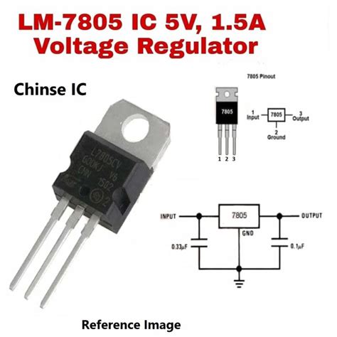 2pcs Chinese Lm7805 Ic Lm7805 Voltage Regulator 5v Regulator Ic 1 5a 3 Pin Leads To 220 Package