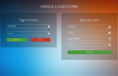 Html透明表单登录注册页面源码 知乎