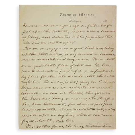 Gettysburg Address The Manuscript Of The Gettysburg Address Lincoln