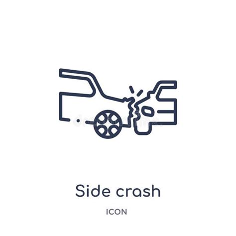 Linear Side Crash Icon From Insurance Outline Collection Thin Line Side Crash Icon Isolated On