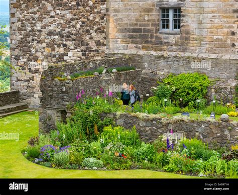 Women Or Female Tourists Looking At Flowers In Queen Anne Garden And