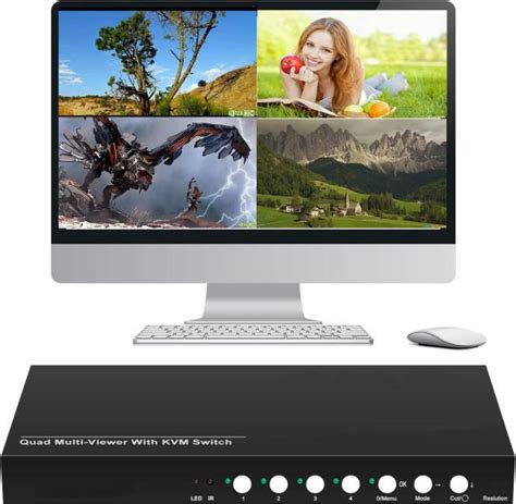 Multiviewer Kvm Matrix Switcher 4k Hdmi Multiviewer Switch Screen Divider 4 Hdmi Screen Splitter