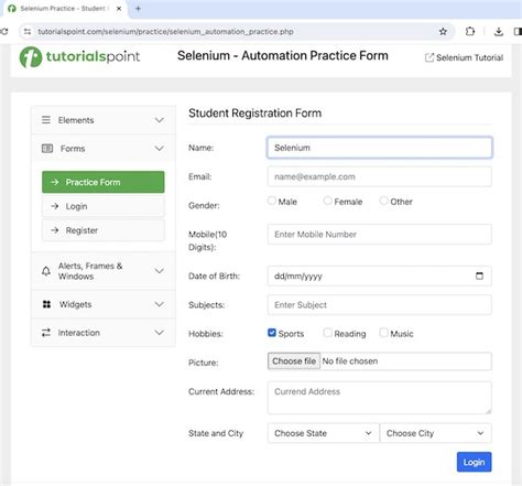 Selenium Webdriver User Interactions