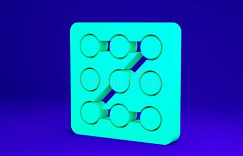 Green Graphic Password Protection And Safety Access Icon Isolated On Blue Background Security