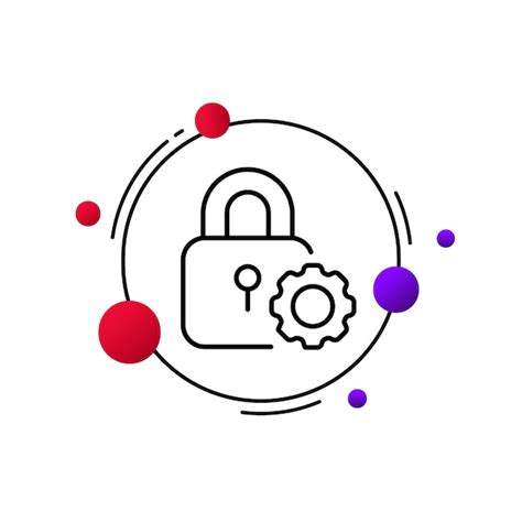 Premium Vector Lock With Gear Line Icon Antivirus Privacy Hacking Protection Personal Data Pin