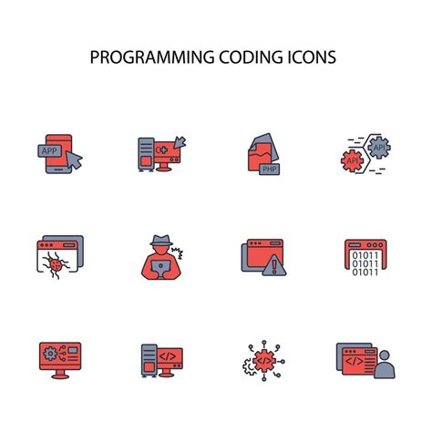 Programming Coding Icon Seteditable Strokelinear Style Sign For Use