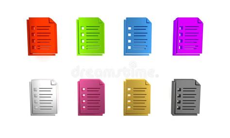 Colorful File Document Icon Isolated On White Background Checklist Icon Business Concept