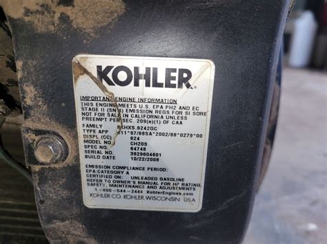 Kohler Command CH20S Twin-Cylinder Air Cooled Horizontal Engine. Used | eBay