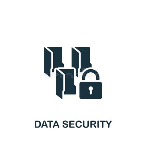 Data Security Icon Monochrome Simple Sign From App Development Collection Stock Vector