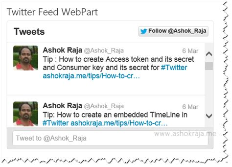 Twitter Timeline Feed Webpart For Sharepoint 2013 Based On Twitter Api Version 11 Sharepoint Pals