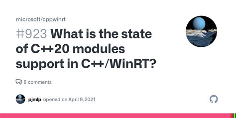 What Is The State Of C20 Modules Support In Cwinrt · Issue 923
