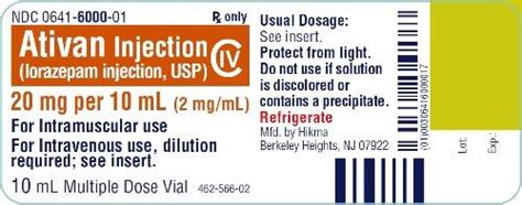 Ativan Package Insert Prescribing Information