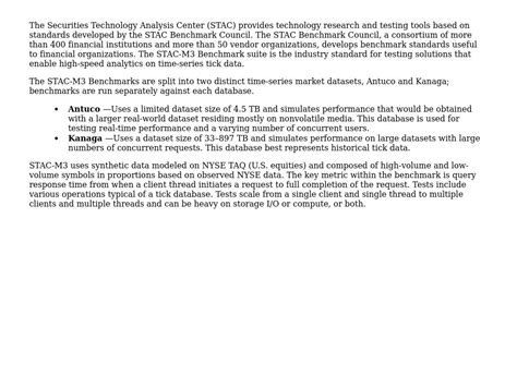 stac m3 benchmark algorithmic trading—scaling concurrency and