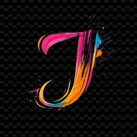 Premium PSD Colorful Letter J With A Colorful Pattern Of Colors