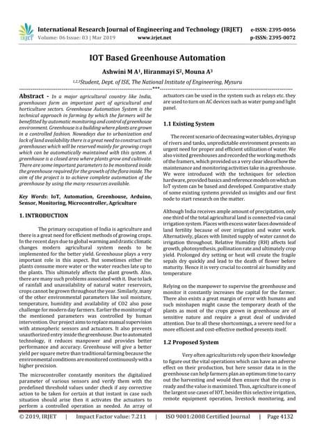 Irjet Iot Based Greenhouse Automation Pdf