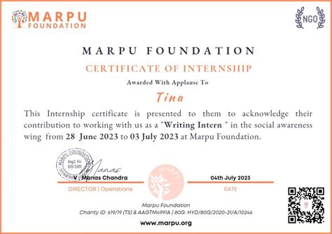 Tina Goyal On Linkedin Internshipcompletion Contentwriting Marpufoundation Ngo