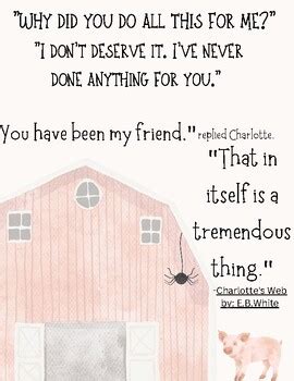 Classroom Poster Charlottes Web Book Quotes By All Made Up Tpt