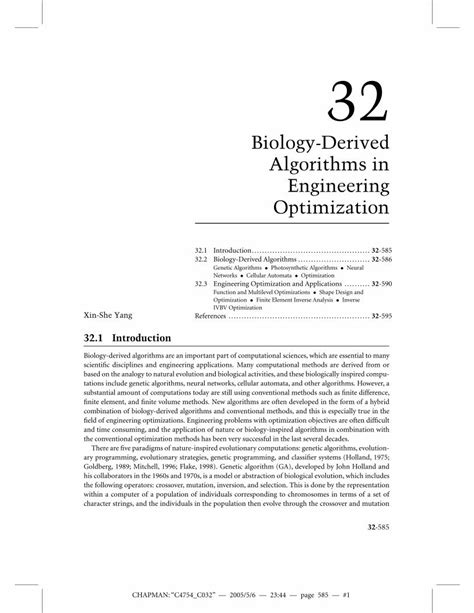 Pdf Biology Derived Algorithms In Engineering Optimization Dokumentips