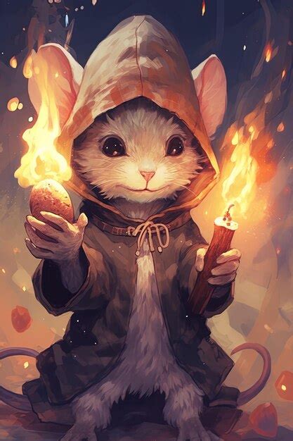 Premium AI Image A Cat With A Torch In His Hand
