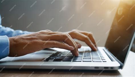 Premium Photo Typing Keyboard On Laptop Computer Closeup Image Business And Technology Concept