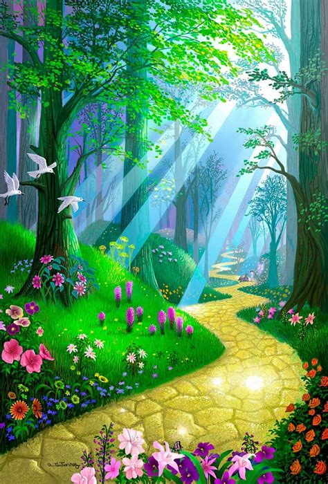 Пазл мультяшный лес разгадать онлайн из раздела Вертикальные бесплатно