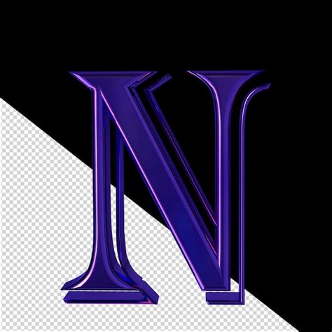 Symbole Violet Vue De Face Lettre N PSD Premium