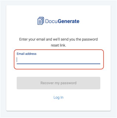how to reset your password docugenerate