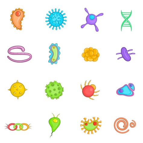 Premium Vector Virus Icons Set In Cartoon Style