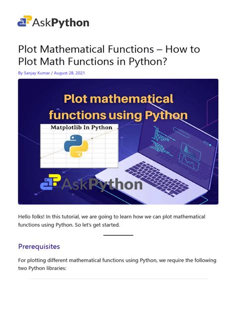 Plot Mathematical Functions Pdf Python Programming Language