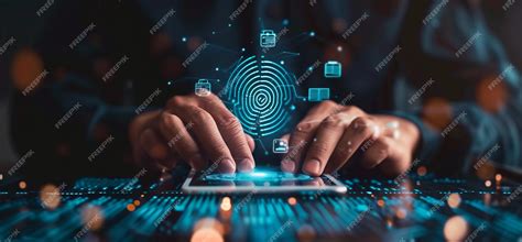 Premium Photo Futuristic Biometric Authentication Technology