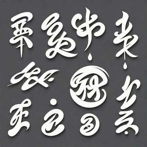 Un Fondo Gris Con Escritura China Y Letras Chinas Vector Premium