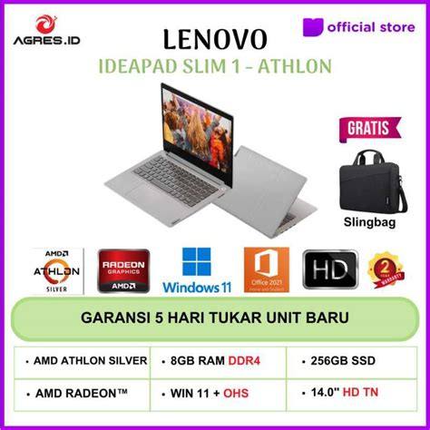 Jual Lenovo Ideapad Slim Athlon Silver U Gb Gb Ssd Radeon Win Ohs Di