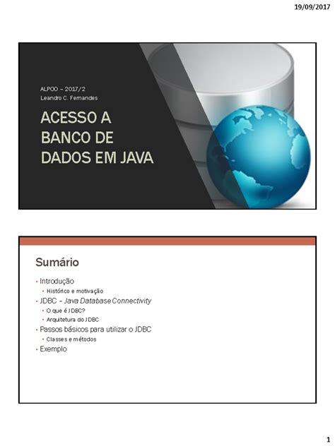 Jdbc Slides Banco De Dados Com Java Acesso A Banco De Dados Em