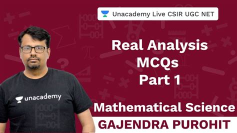 Real Analysis Mcqs 1 Mathematical Sciences Unacademy Live Csir Ugc Net Gajendra