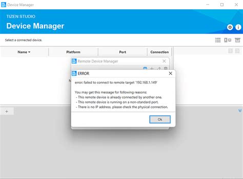 Tizen Error Failed To Connect To Remote Target Ip Smart Tv