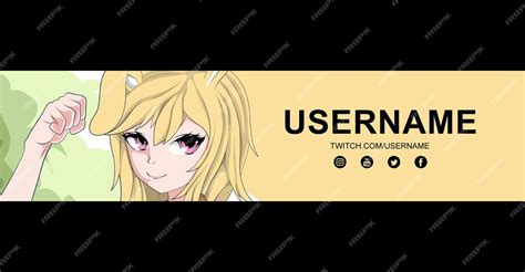 Premium Vector Anime Twitch Banner Design Template