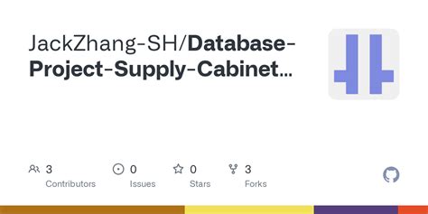 Github Jackzhang Shdatabase Project Supply Cabinet System