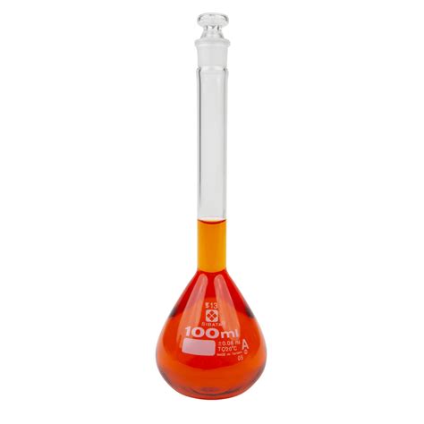 Vee Gee Volumetric Flask Class A Glass Stopper 100 Ml Pack Of 4